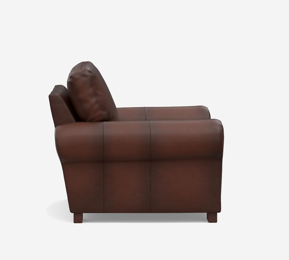 Turner roll arm leather armchair store